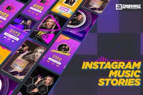 Ae模板 竖屏可视化音乐播放器动画模板 Instagram Music Visualizer源酷素材网