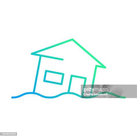 Flood Disaster Gradient Line Icon The Icon Is Suitable For Web Design