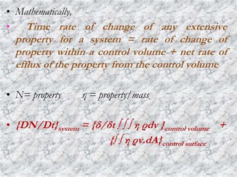 Reynolds Transport Theorem Pptx