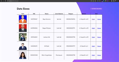 Pweb Tugas 7 Membuat Sistem Crud Pendaftaran Siswa Baru