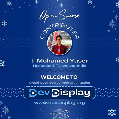 t mohamed yaser on linkedin devdisplay techcommunity programming innovation opensource