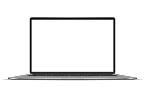 투명 화면이 격리 된 사실적인 다크 그레이 노트북 새로운 노트북 디스플레이를 엽니다 프로젝트 프리젠 테이션에 사용할 수 있습니다