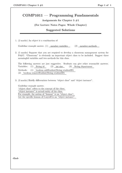 Answer Of Assignment 5 1 COMP1011 Chapter 5 1 Page 1 Of 1 COMP1011