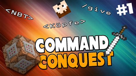 Minecraft Command Conquest 1 Command Basics Itemnamen And Jeden Kopf Bekommen Commandblock