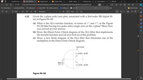 6 28 Given The Z Plane Pole Zero Plot Associated Chegg Com
