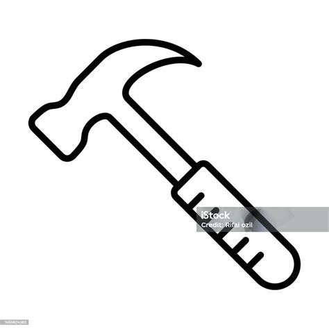 망치 아이콘 로고 디자인 벡터 템플릿 그림 기호 및 기호 픽셀 완벽한 0명에 대한 스톡 벡터 아트 및 기타 이미지 0명 가사 집안일 강철 Istock