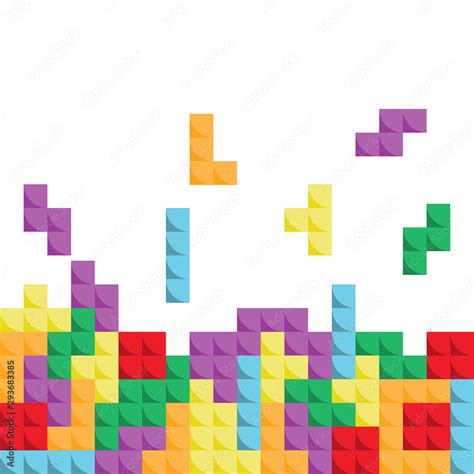 Bright Tetris Blocks Template For Games Vector Stock Vector Adobe