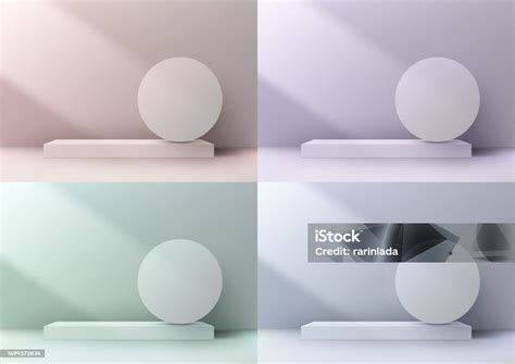 최소한의 배경에 3d 현실적인 소프트 포디움 모형 3차원 형태에 대한 스톡 벡터 아트 및 기타 이미지 3차원 형태 강단 개념 Istock