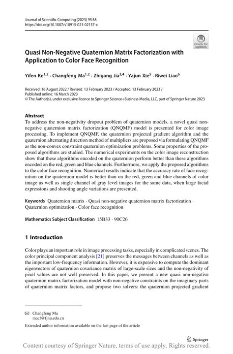 Quasi Non Negative Quaternion Matrix Factorization With Application To