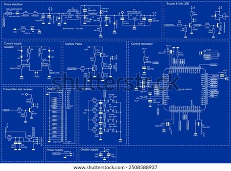 Technical Schematic Diagram Electronic Device Drawing Stock Illustration 2508588937 Shutterstock