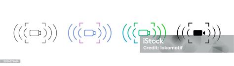 비디오 녹화 아이콘에는 편집 가능한 획 선 이중색 선 그라디언트 선 및 실선의 네 가지 스타일이 있습니다 웹 디자인 모바일 앱