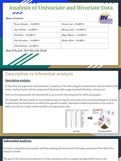 Brm Presentation Group 5 Univariate And Bivariate Analysis Pdf Correlation And Dependence