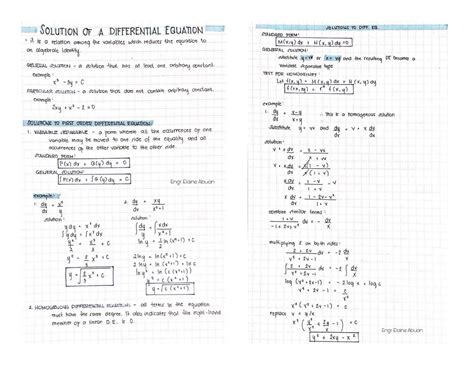 SOLUTION Differential Equations Notes Studypool
