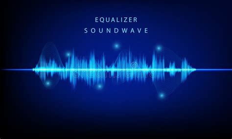 Abstract Sound Wave Blue Digital Frequency Wavelength Graphic Design Stock Illustration