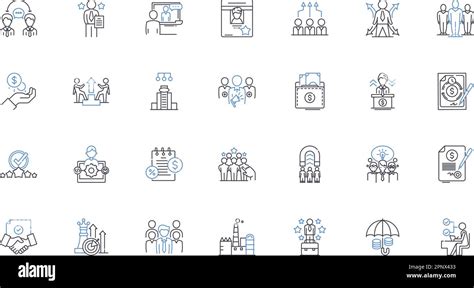 Partnership And Collaboration Line Icons Collection Synergy Alliance Cooperation