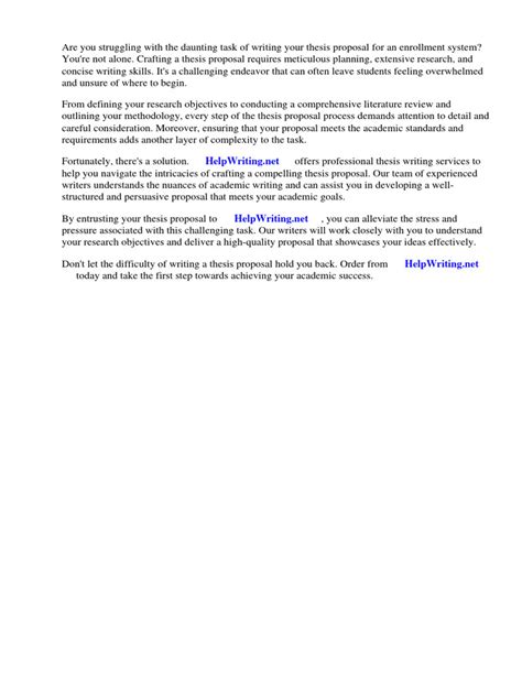 Thesis Proposal Enrollment System Pdf World Wide Web Internet And Web