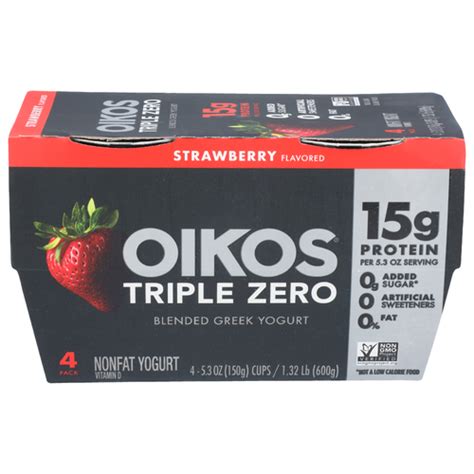 Oikos Strawberry Flavor Triple Zero Non Fat Yogurt 5 3 Ounce 4