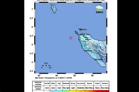 Bmkg Gempa Magnitudo 55 Guncang Wilayah Barat Daya Banda Aceh