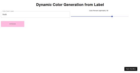 Dynamic Color Generation From Label Codesandbox