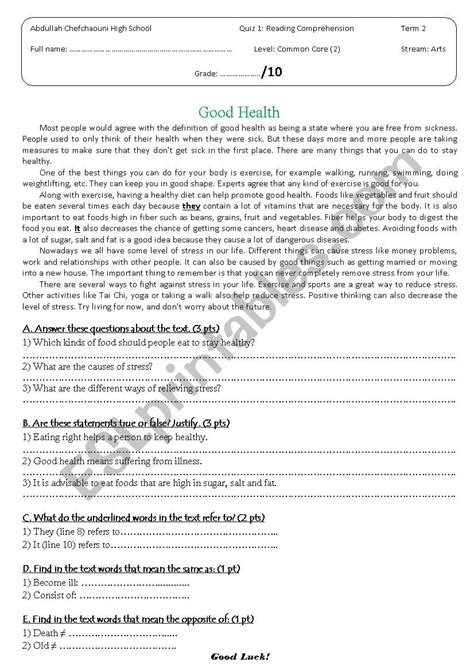 Reading Comprehension Quiz Esl Worksheet By Ibrahimoviç