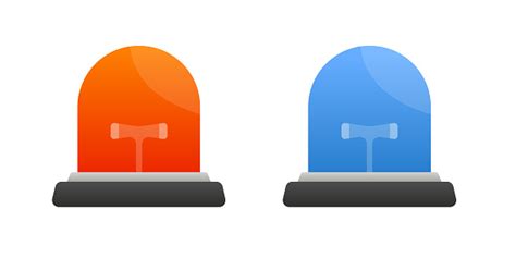 경찰 깜박임 사이렌 벡터 세트 빨간색과 사이렌 비상등 경보 또는 비상 사태에 대한 배지 플랫 스타일의 신호 깜박임 조명 모음입니다 벡터 그림 2명에 대한 스톡 벡터 아트 및