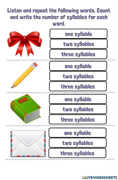 Two Syllable Words Worksheet Live Worksheets Worksheets Library