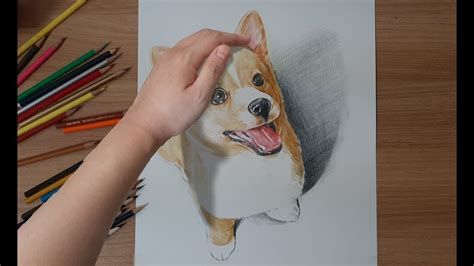 귀여운 웰시코기 한마리 집에 데려왔는데 사실 이녀석 행성이 그림 강아지 그리기 Youtube