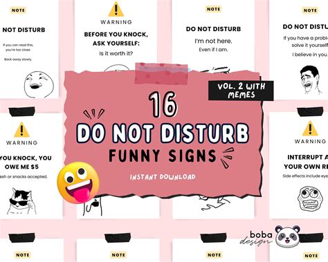 16 Funny Do Not Disturb Signs Vol 2 With Memes Printable Funny Busy