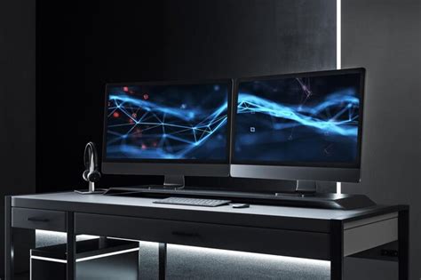 Premium Photo Clean Concrete Office Interior With Workplace Equipment And Tech Background On