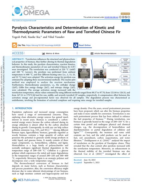 Pdf Pyrolysis Characteristics And Determination Of Kinetic And Thermodynamic Parameters Of Raw