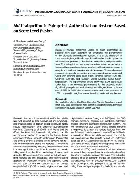 pdf multi algorithmic palmprint authentication system based on score level fusion