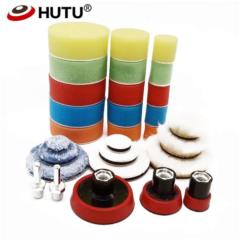 Hutu 폴리싱 키트 Daro 광택기용 왁싱 스폰지 폴리싱 패드 모직 패드 백킹 플레이트 자동차 폴리싱 1 인치 2 인치 3 인치 29 개왁싱 스펀지