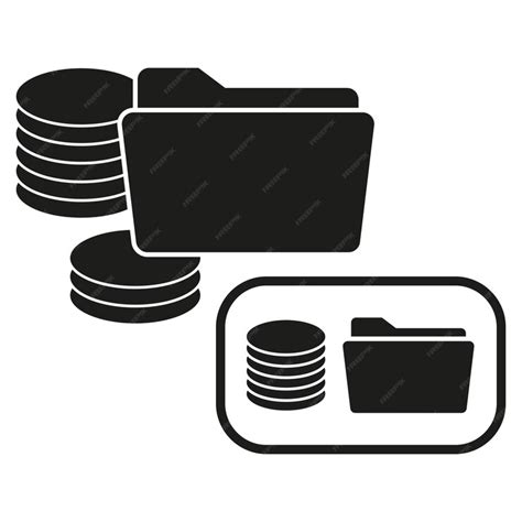 Premium Vector Database And Folder Icon Data Storage And Organization