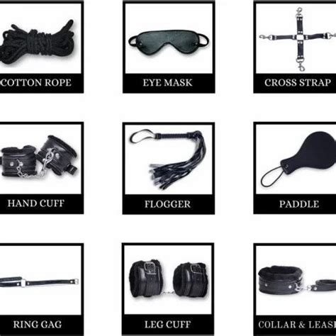 Bdsm Bondage Kit Sex Toy Set Of 13 With Plug And Bullet Vibrator At