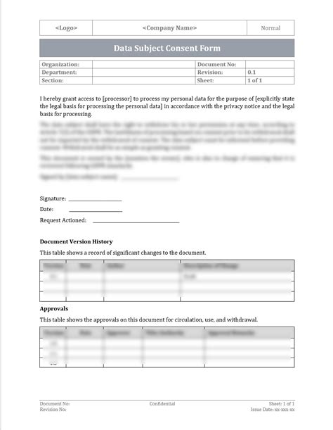 Gdpr Data Subject Consent Form Template It Governance Docs