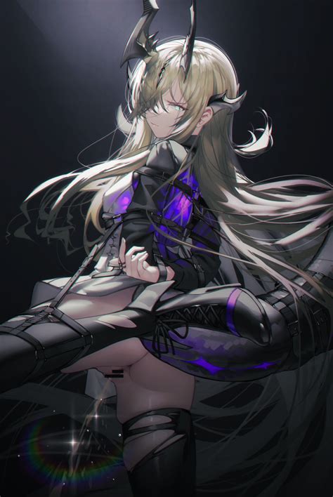 Iumu Necrass Arknights Arknights Highres 1girl Arms Behind Back