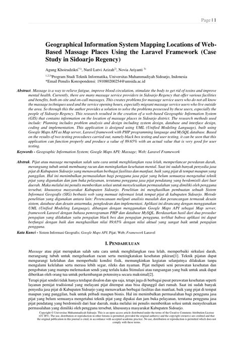 pdf geographical information system mapping locations of web based massage places using the