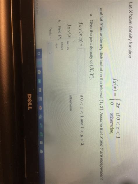 Solved Let X Have Density Function Fxx 2x If 0