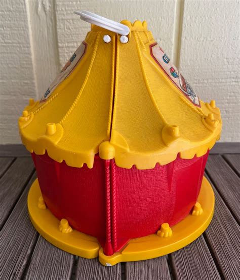 Weeble Wobble Circus Tent Play Toy Hasbro Red Yellow Vintage Etsy