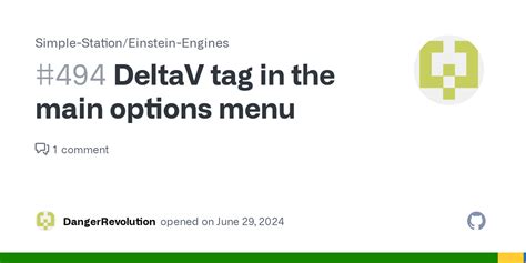 Deltav Tag In The Main Options Menu · Issue 494 · Simple Station