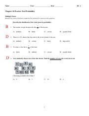 Chapter Practice Test Pdf Name Class Date Chapter Practice Test Probability