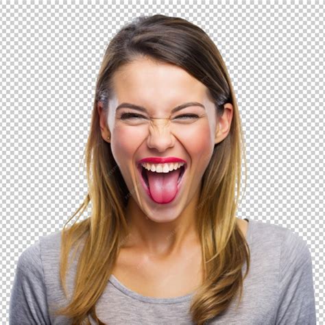 Young Woman Winking Showing Tongue And Smiling Premium Ai Generated Psd