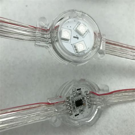 30mm Diameter DC12V Addressable Rgb Full Color IP68 GS8206 Pixel Module 3pcs 5050 Led With