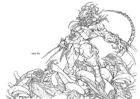 Predators Vs Aliens Drawing