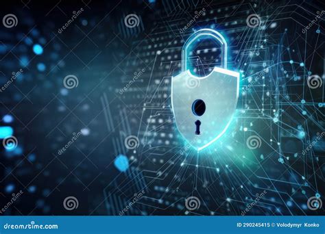 Cybersecurity Concept Keylock In Blue Colors Binary Code Lock Ai