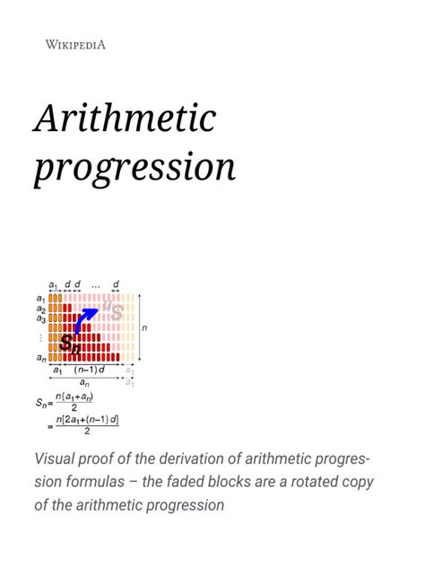 Arithmetic Progression Pdf Arithmetic Elementary Mathematics