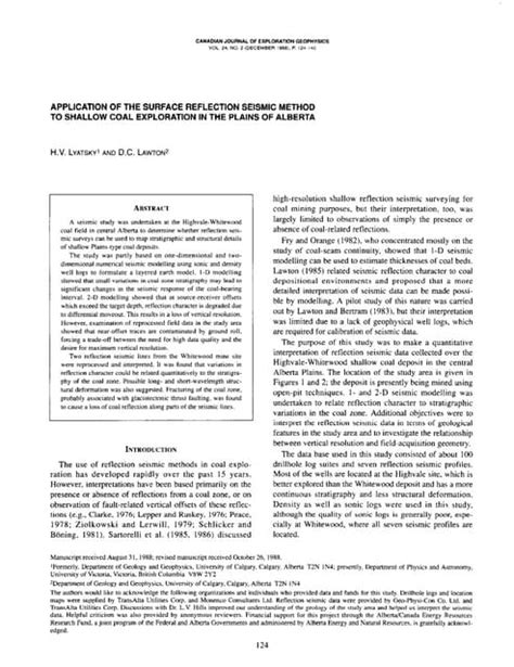 Surface Reflection Seismic Method Coal Mines Field Pdf Geology