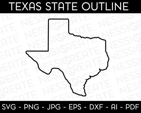 Texas Outline SVG Texas Vector Texas Map Clip Art United States Of