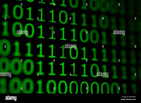 Numerical Continuous Code In Green Color Abstract Web Data In Binary