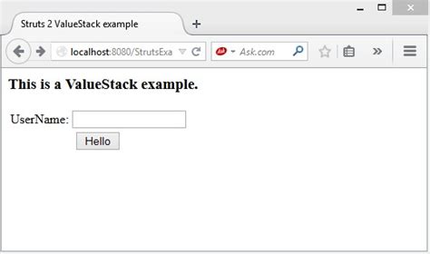 Valuestack In Struts2 Example